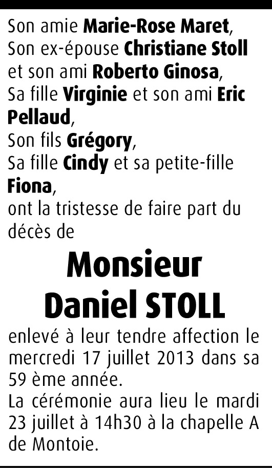 Daniel Stoll | Hommages