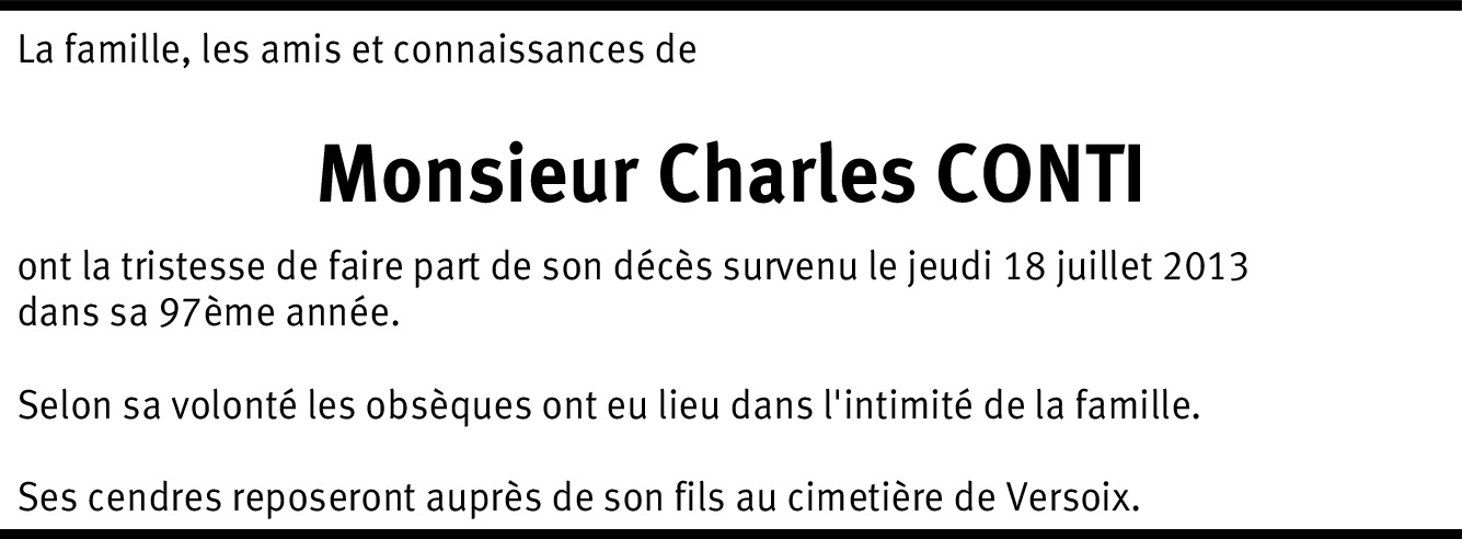 Charles Conti | Hommages