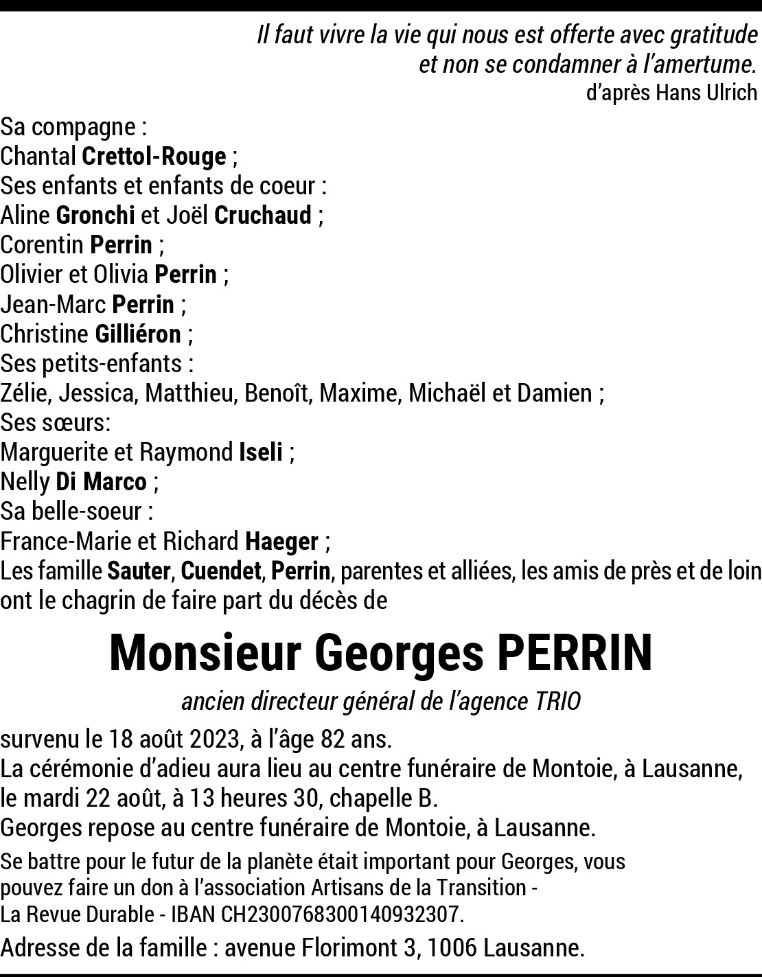 Georges Perrin | Hommages