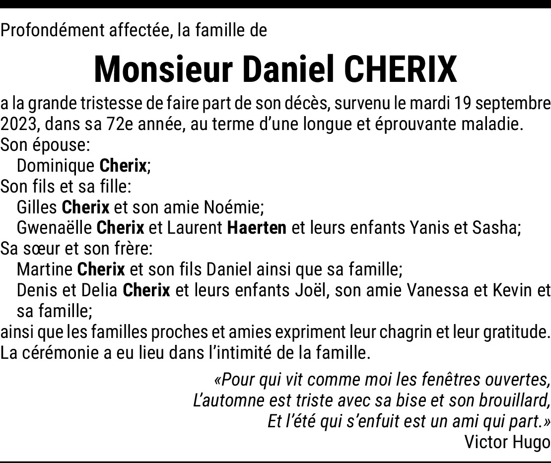 Daniel Cherix | Hommages