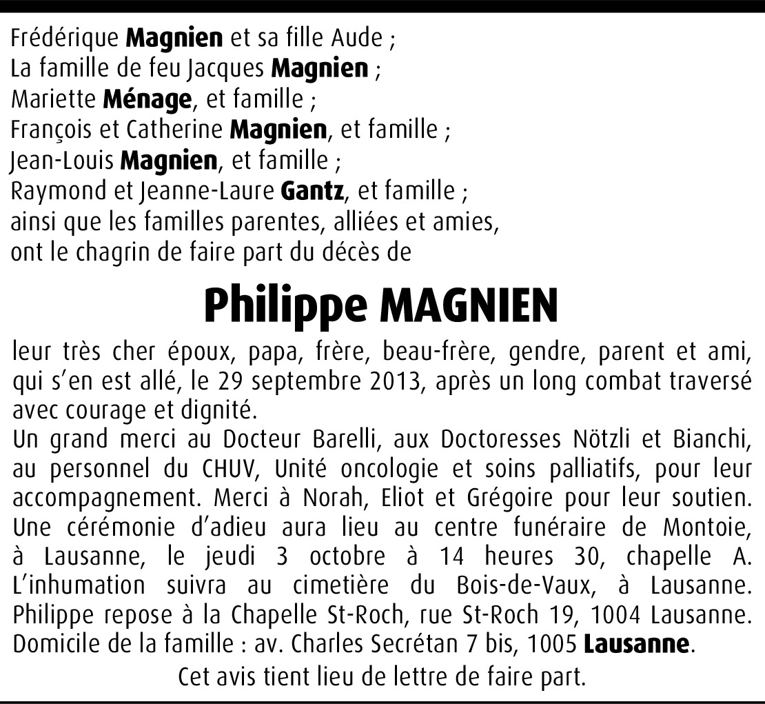 Philippe Magnien | Hommages