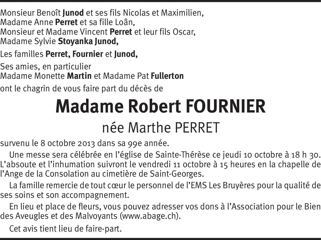 Robert Fournier | Hommages