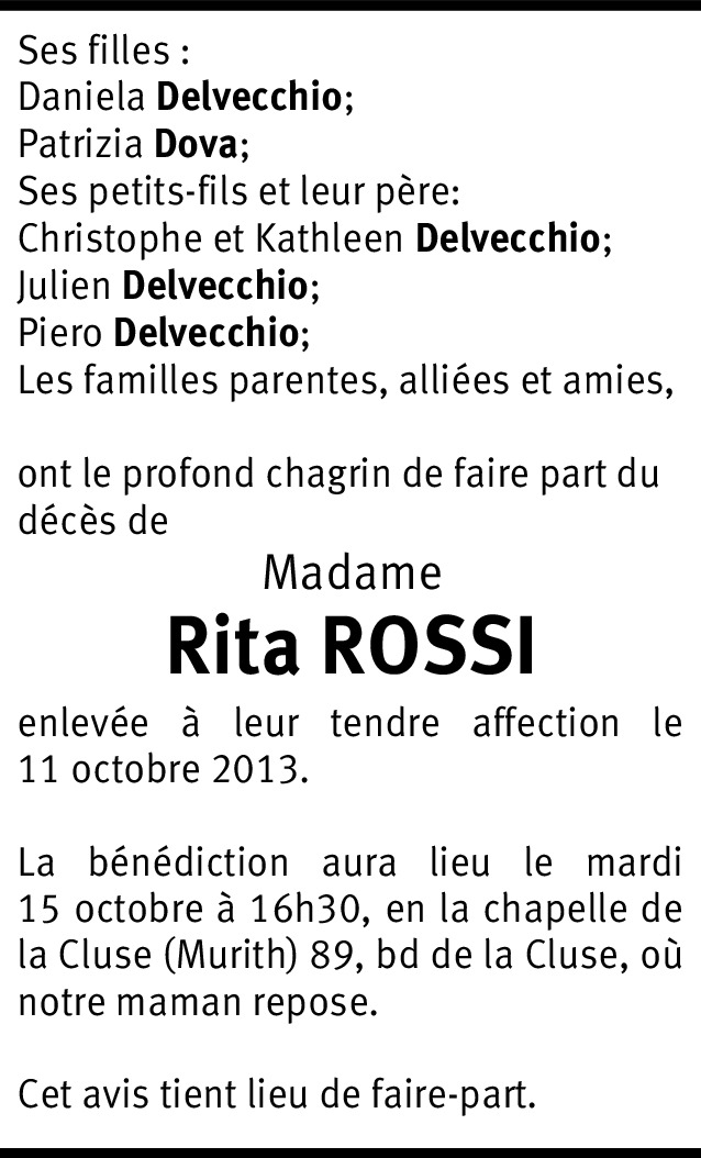 Rita Rossi | Hommages