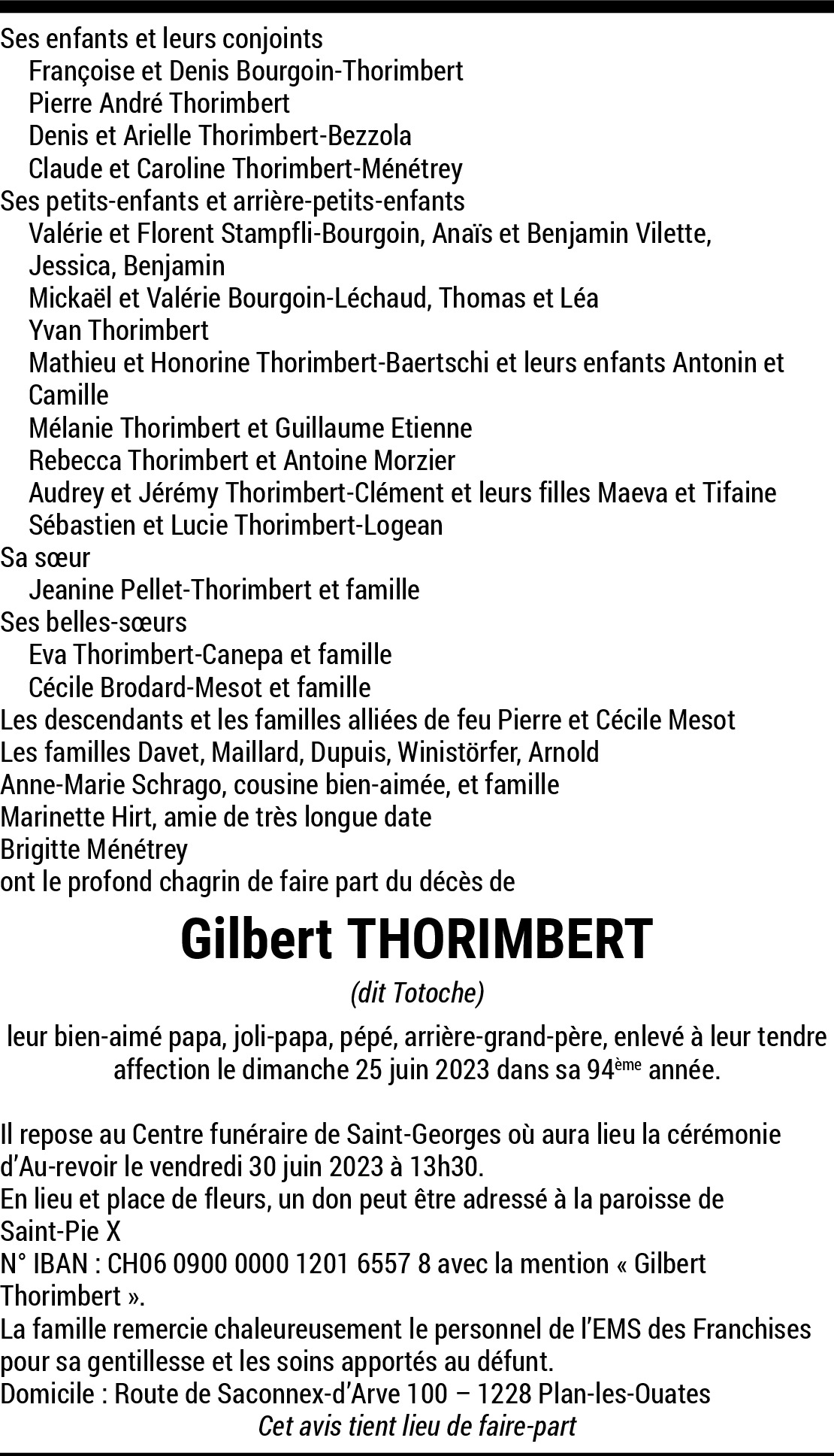 Gilbert Thorimbert | Hommages