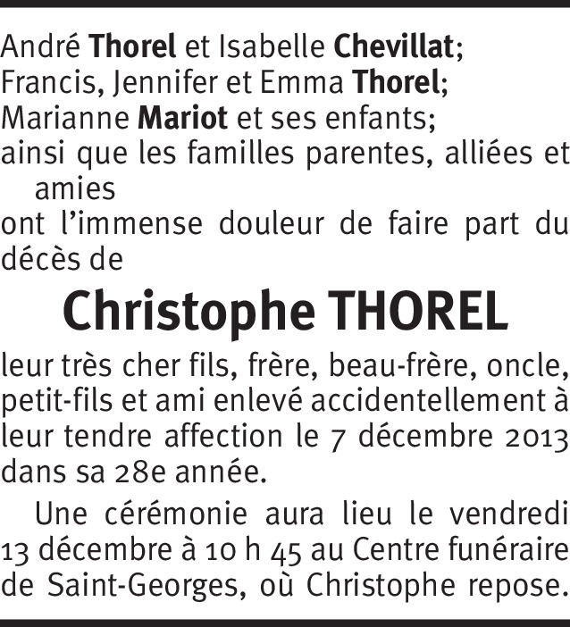 Christophe Thorel | Hommages