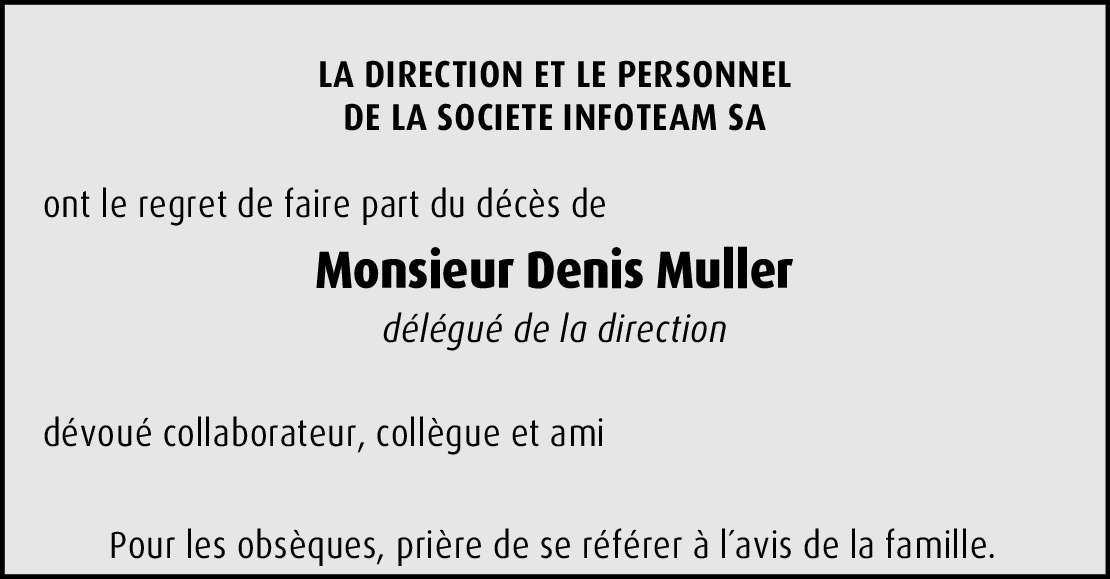 Denis Muller | Hommages