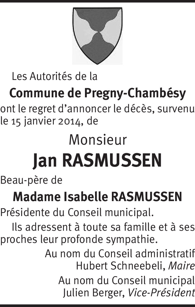 Jan Rasmussen | Hommages
