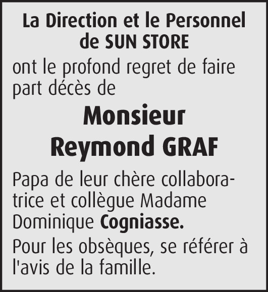 Raymond Graf | Hommages