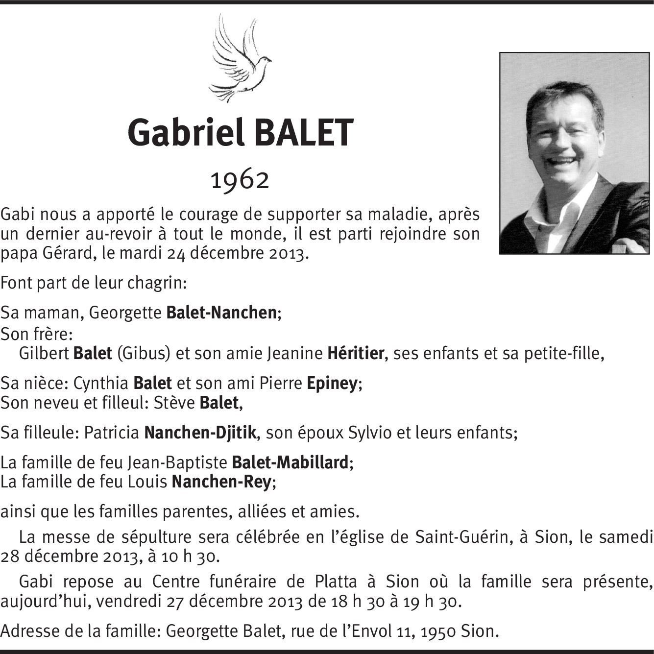 Gabriel Balet | Hommages