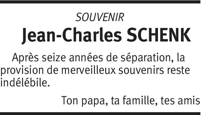 Jean-Claude Schenk | Hommages