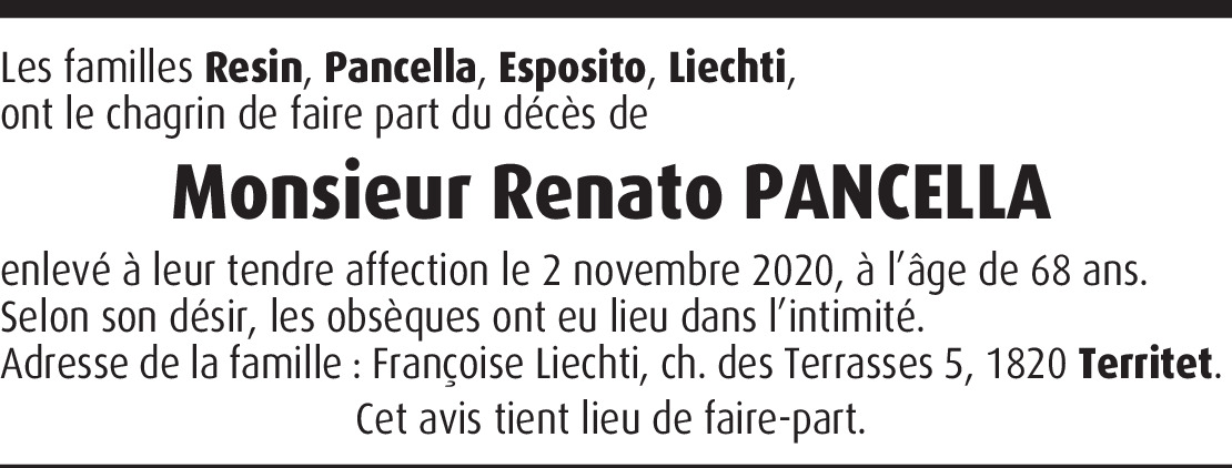 Renato Pancella | Hommages