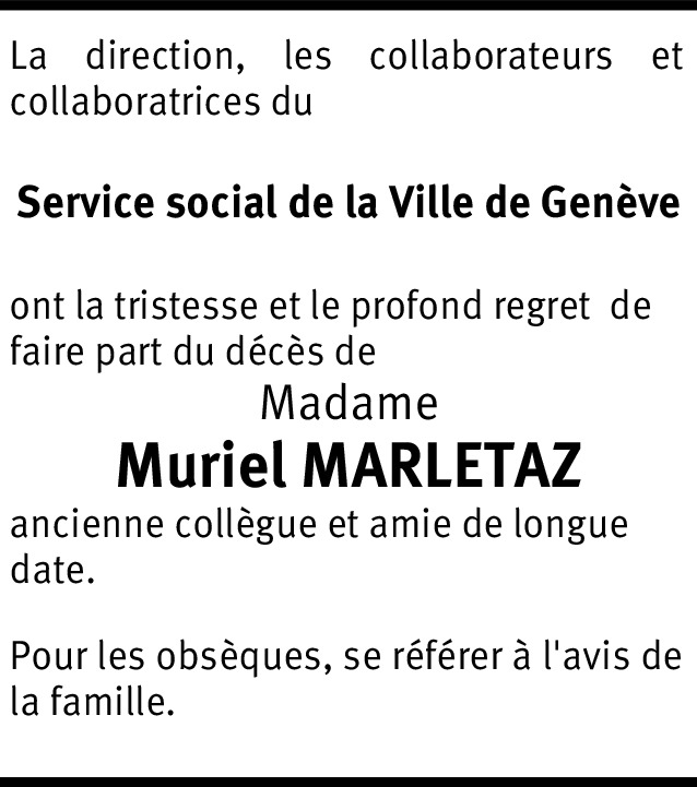 Muriel Marletaz | Hommages