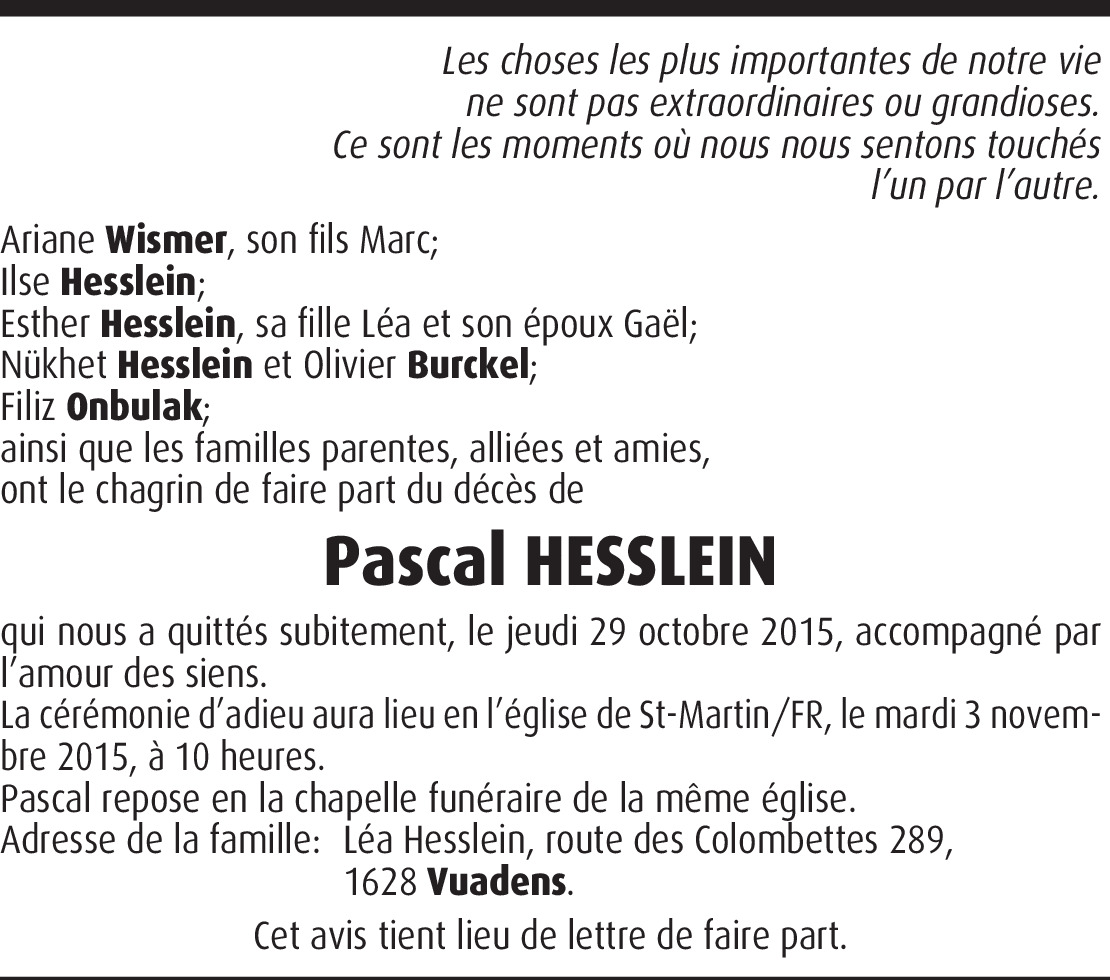 Pascal Hesslein | Hommages