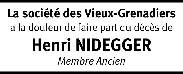 Henri Nidegger | Hommages