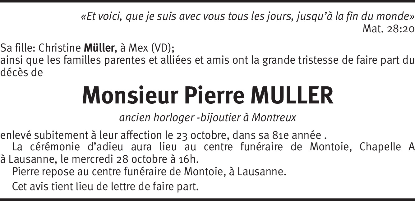 Pierre Muller | Hommages