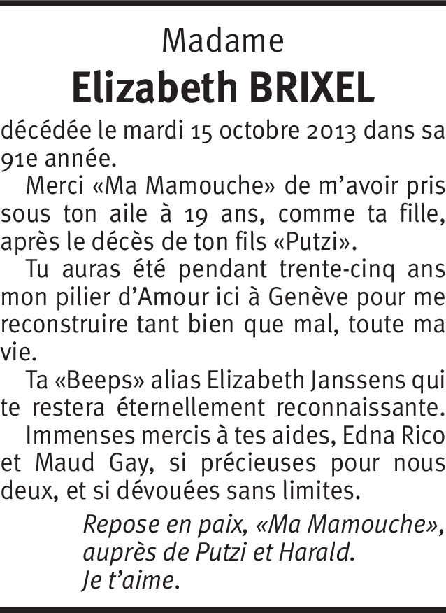 Elizabeth Brixel | Hommages