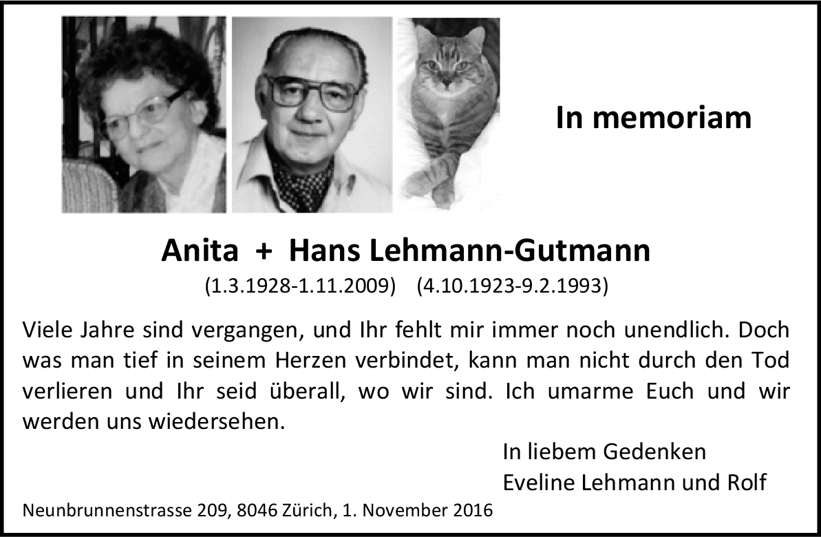 Anita, Hans Lehmann-Gutmann | Hommages