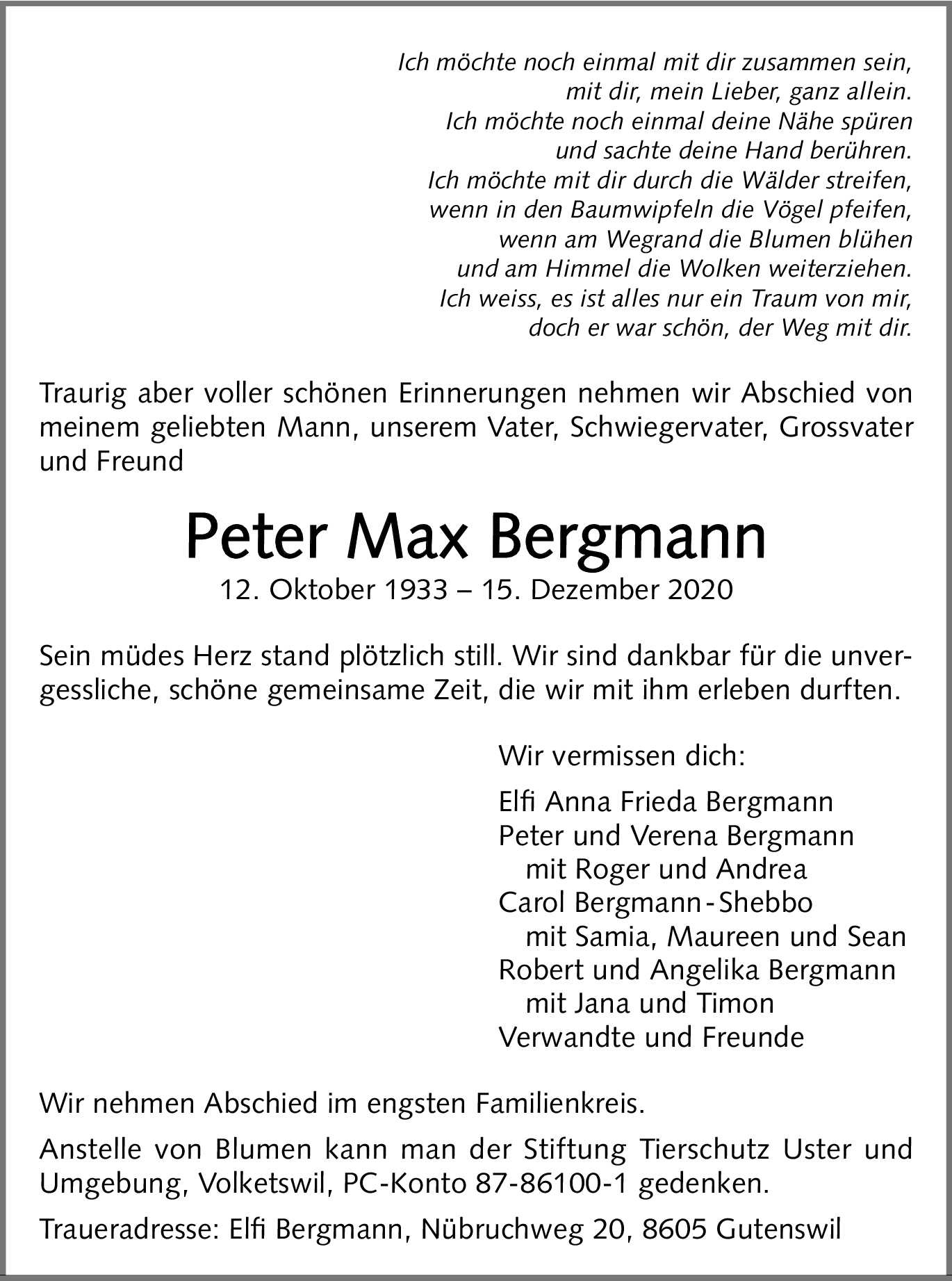 Peter Max Bergmann | Hommages