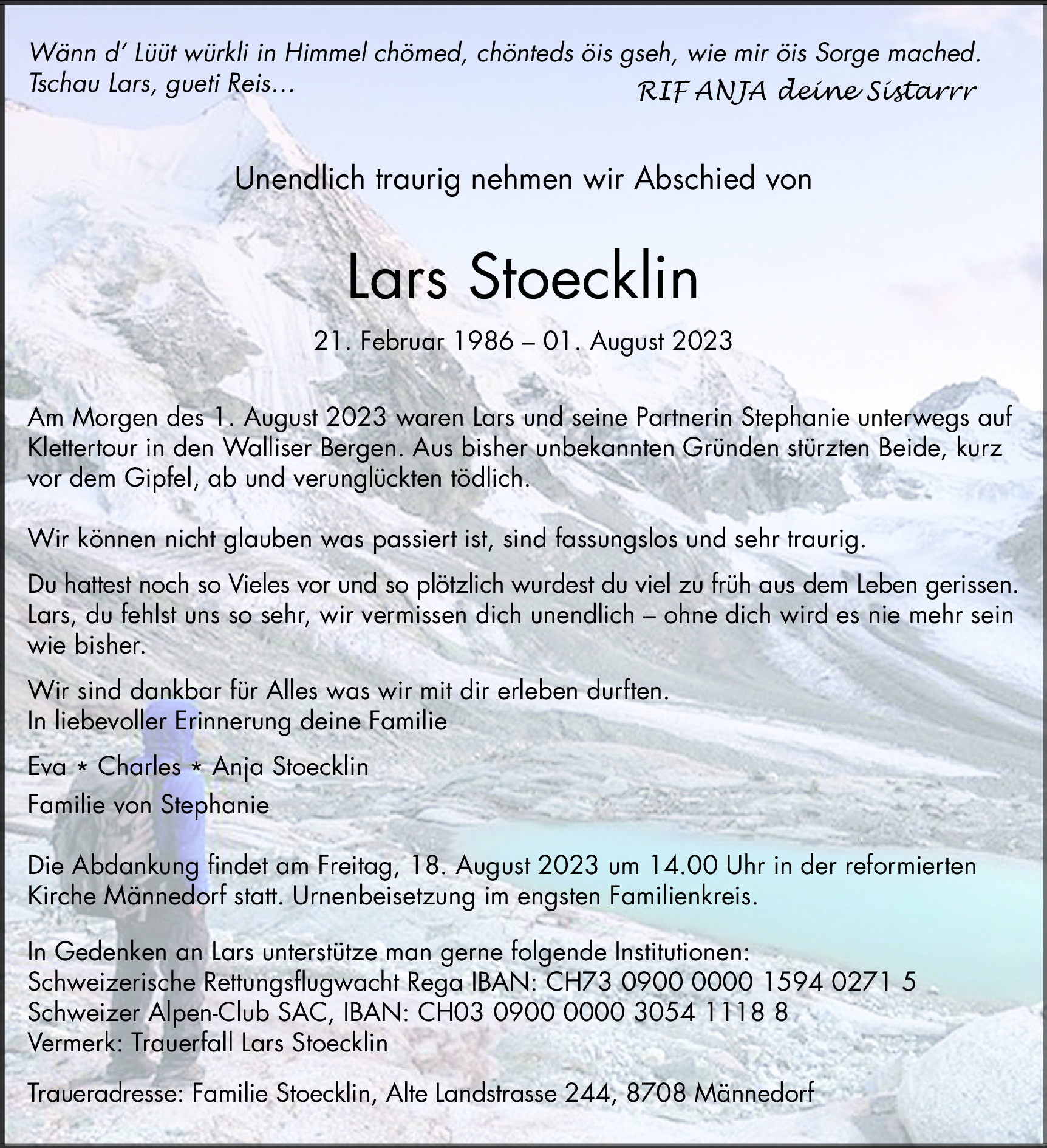 Lars Stoecklin | Hommages