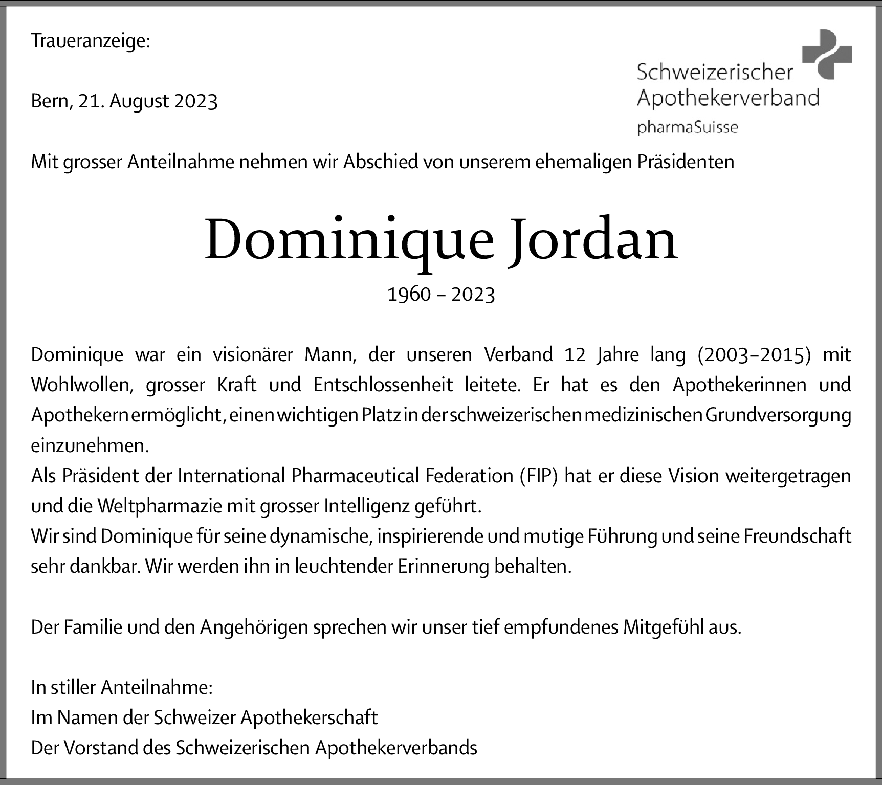 Dominique Jordan | Hommages