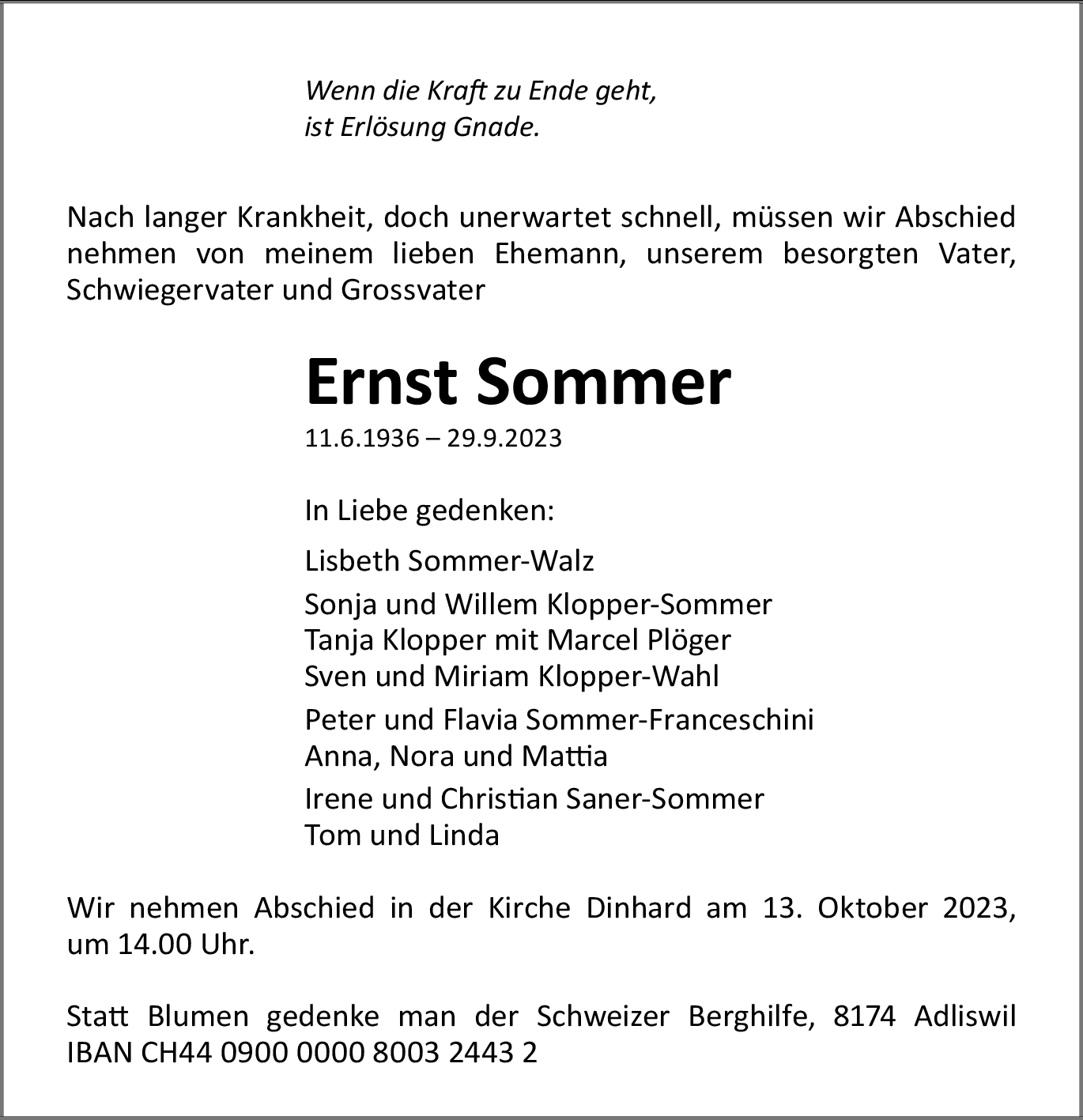 Ernst Sommer | Hommages