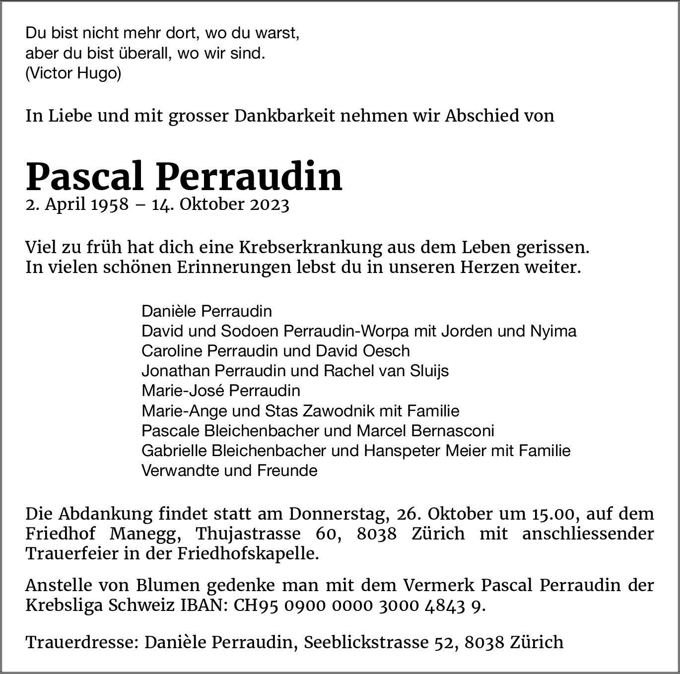 Pascal Perraudin | Hommages