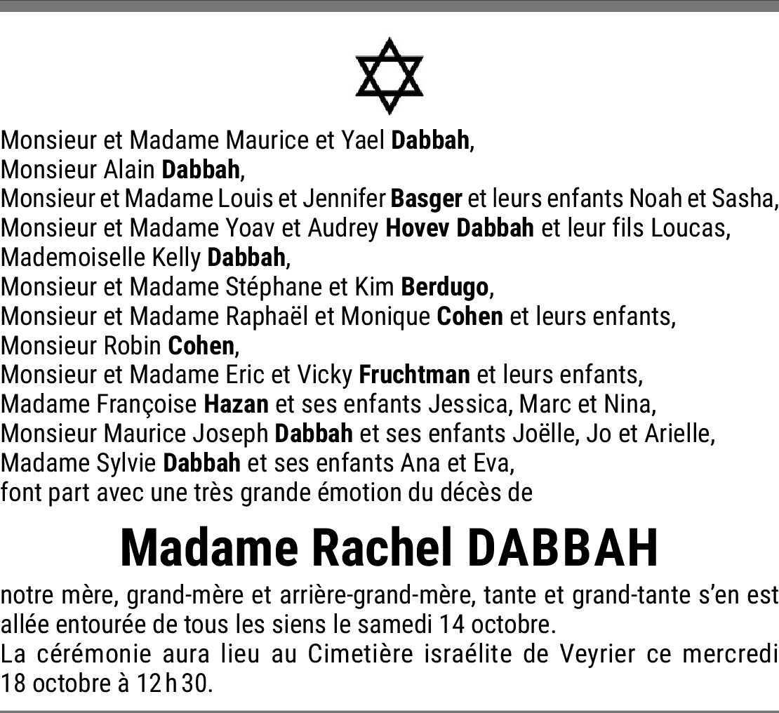 Rachel Dabbah | Hommages