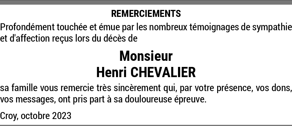 Henri Chevalier | Hommages