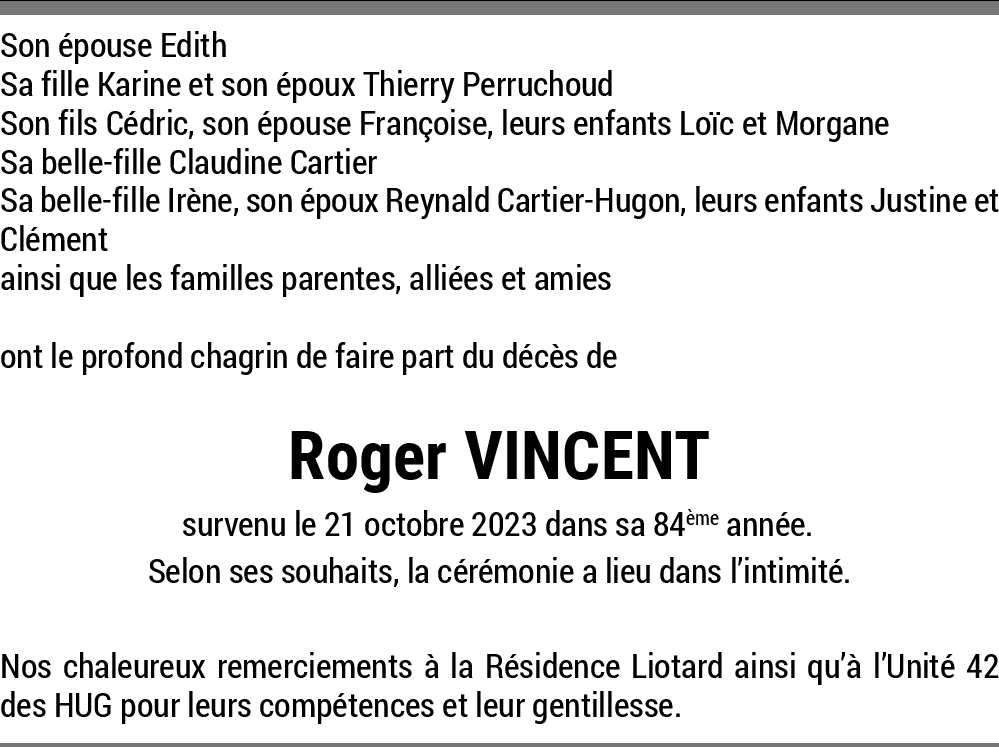 Roger Vincent | Hommages