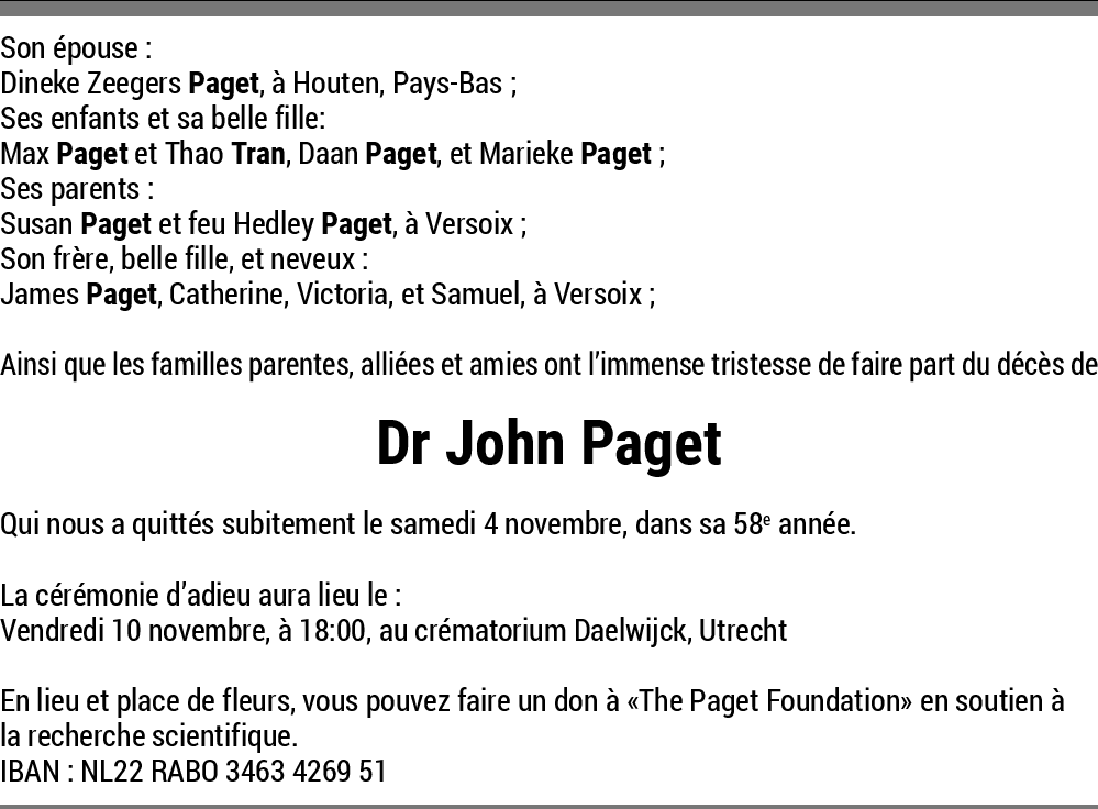 John Paget | Hommages