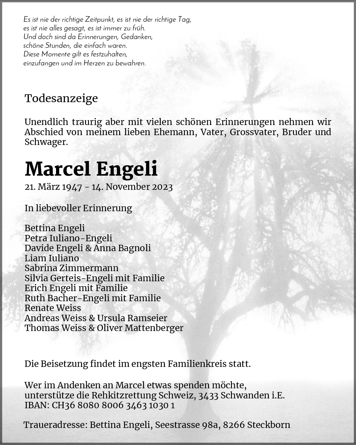 Marcel Engeli | Hommages