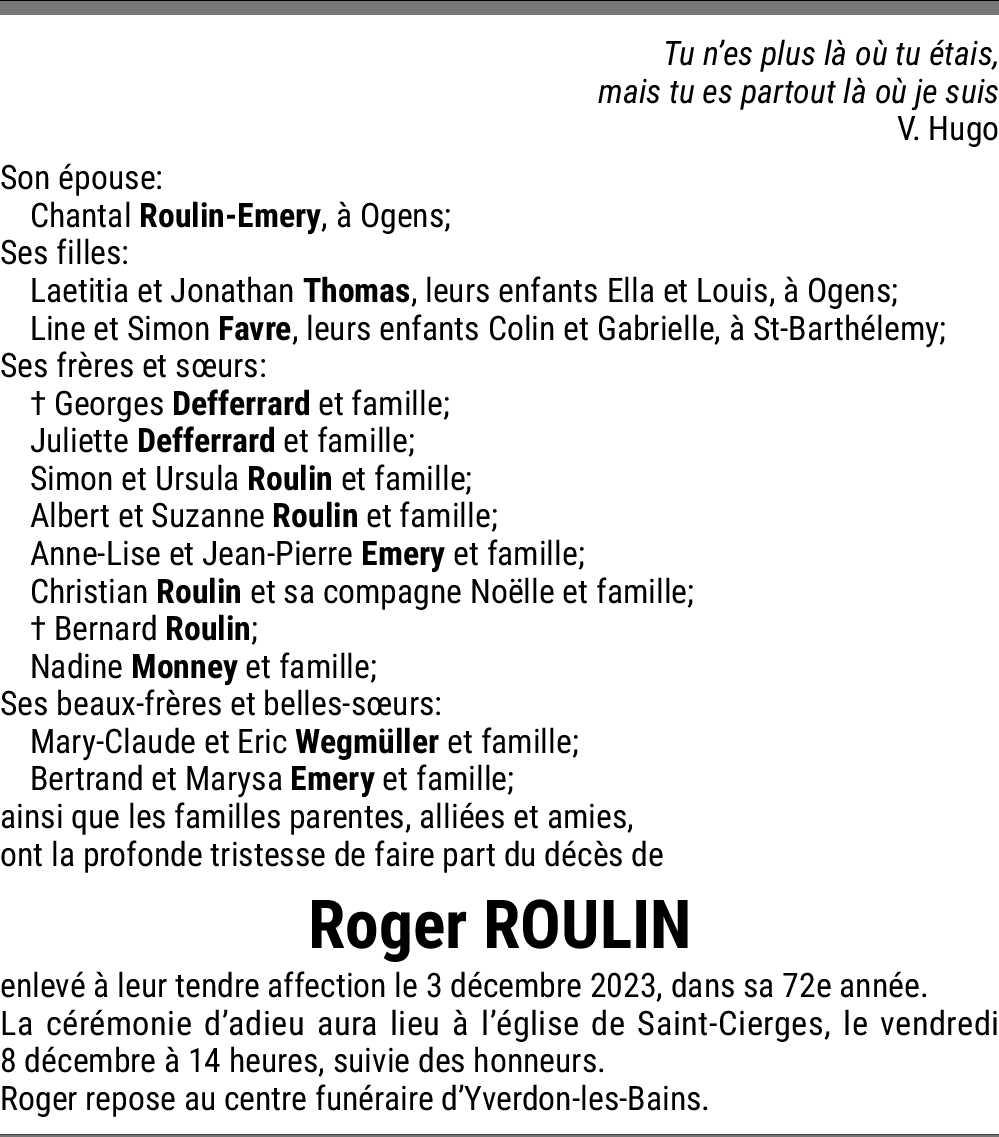 Roger Roulin | Hommages