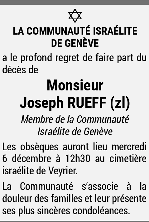 Joseph Rueff | Hommages