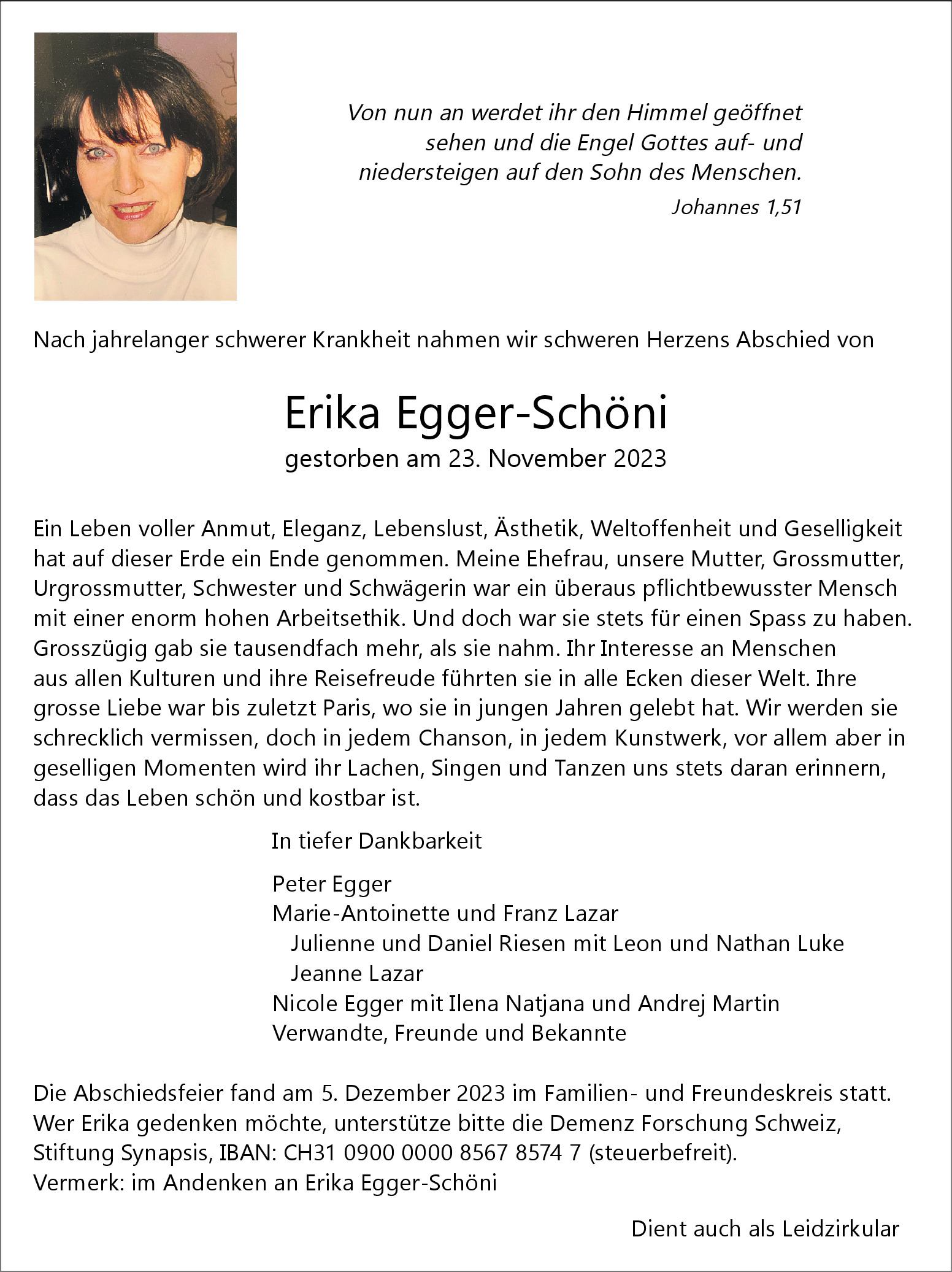 Erika Egger-Schöni | Hommages