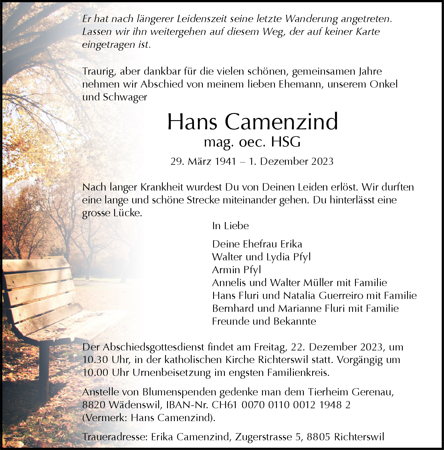 Hans Camenzind | Hommages