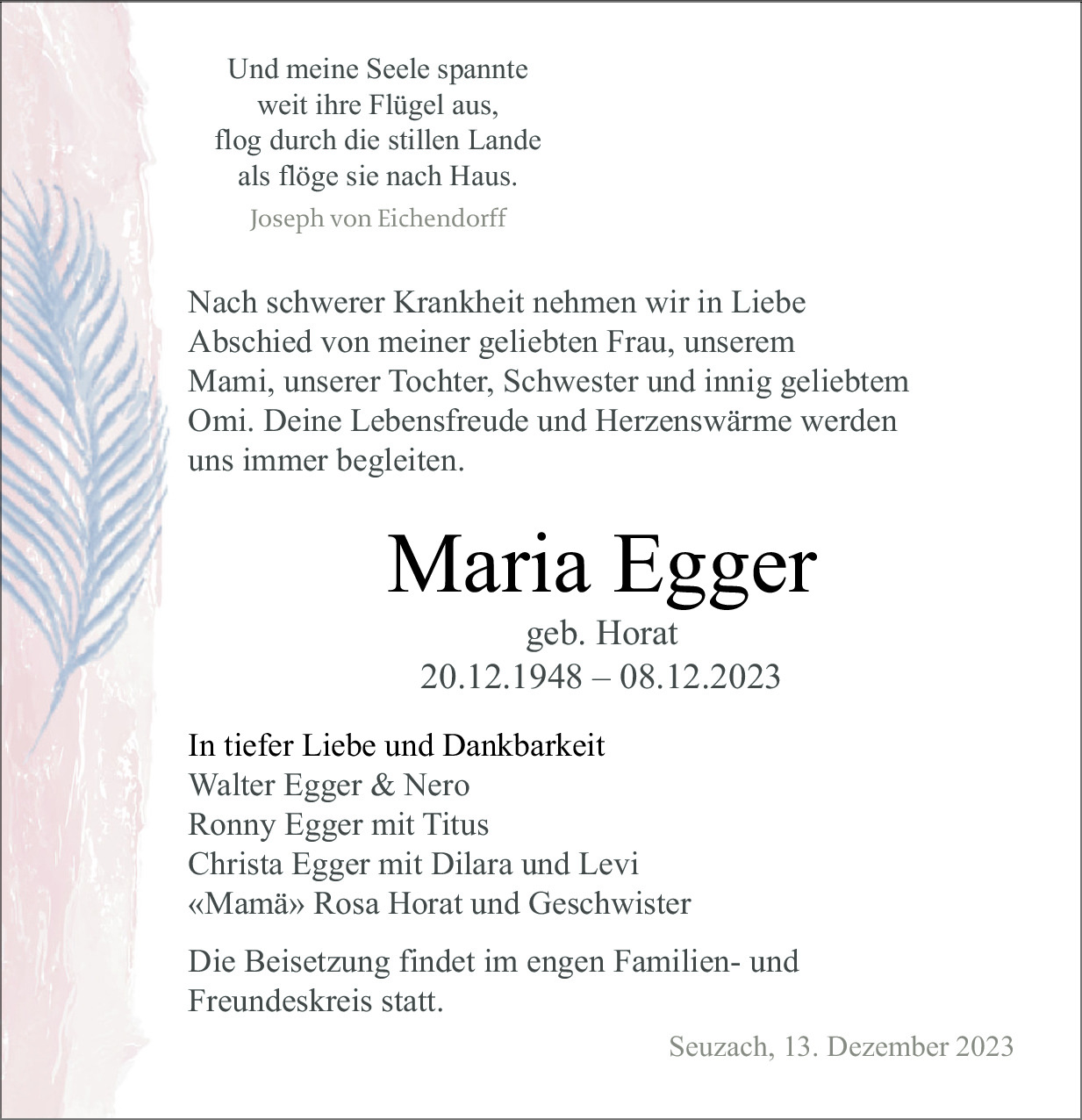 Maria Egger | Hommages
