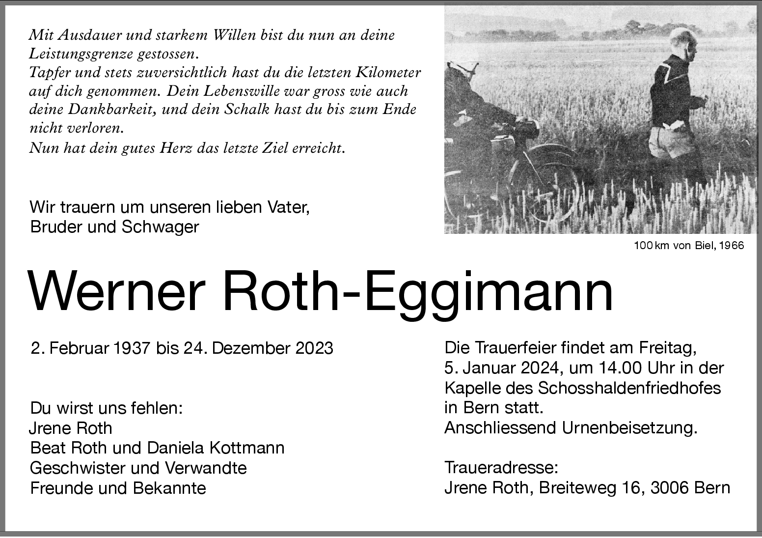 Werner Roth-Eggimann | Hommages