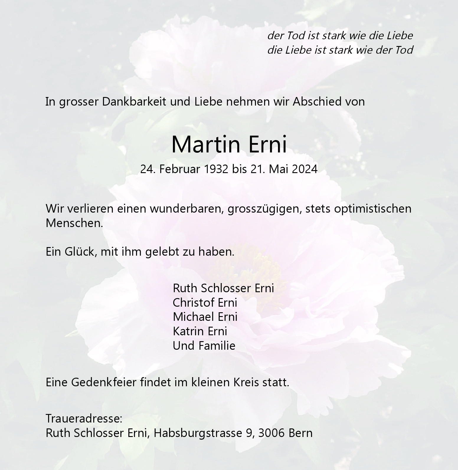 Martin Erni | Hommages