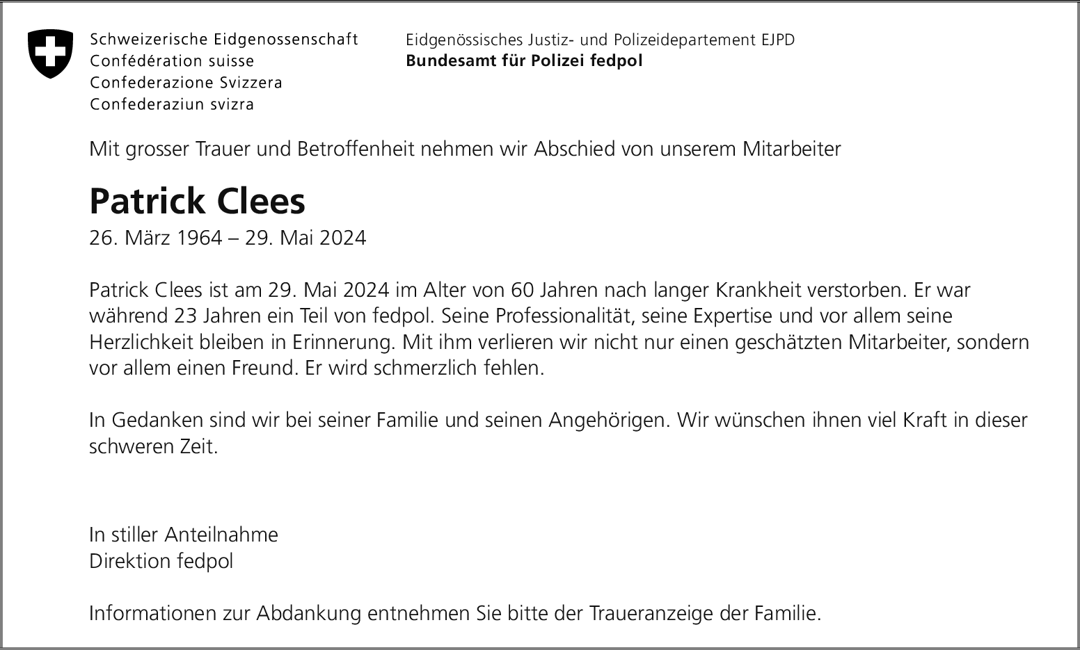 Patrick Clees | Hommages