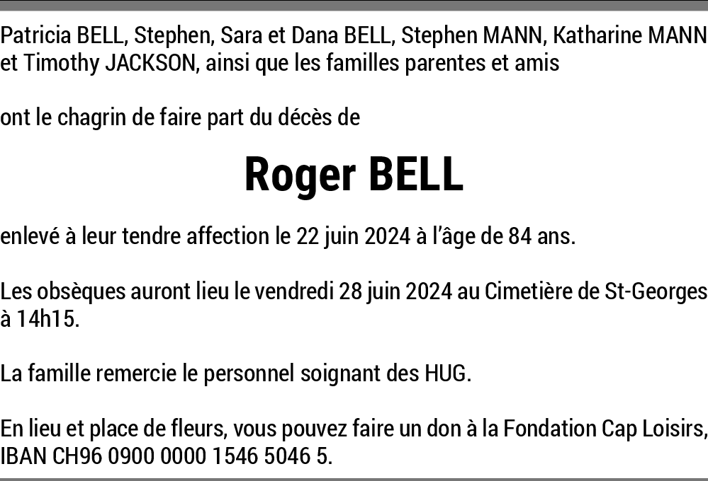 Roger Bell | Hommages