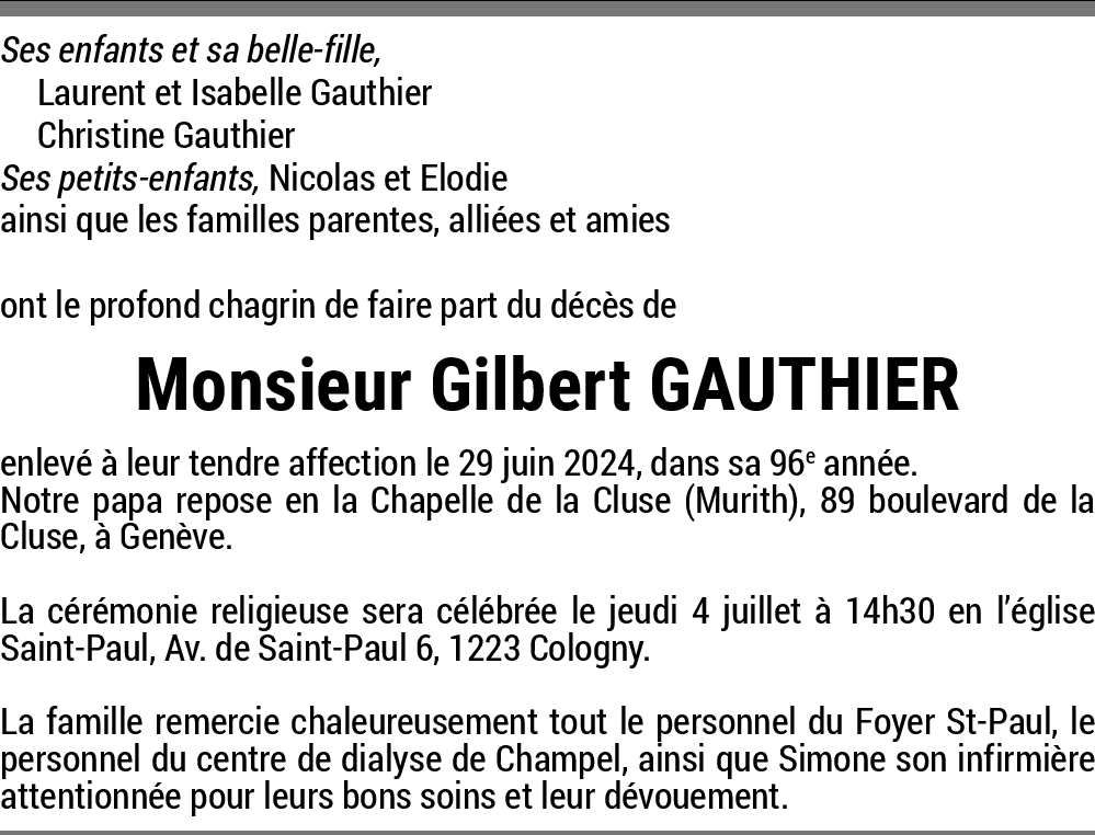 Gilbert Gauthier | Hommages