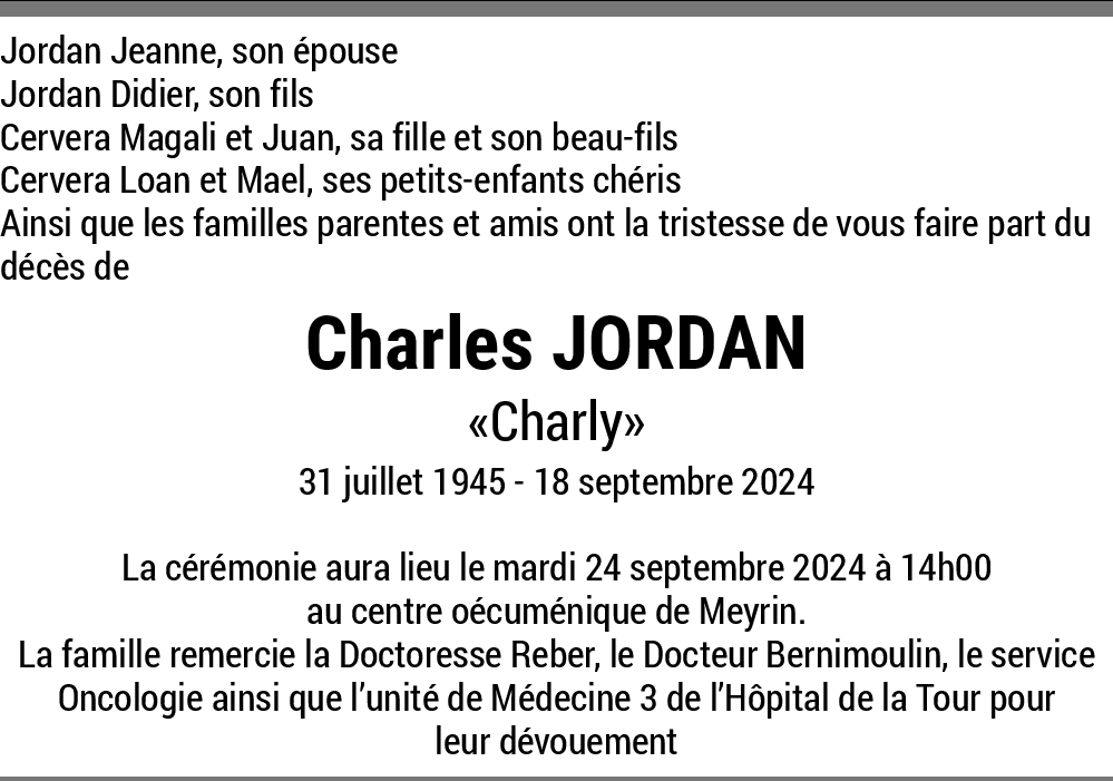Charles Jordan | Hommages