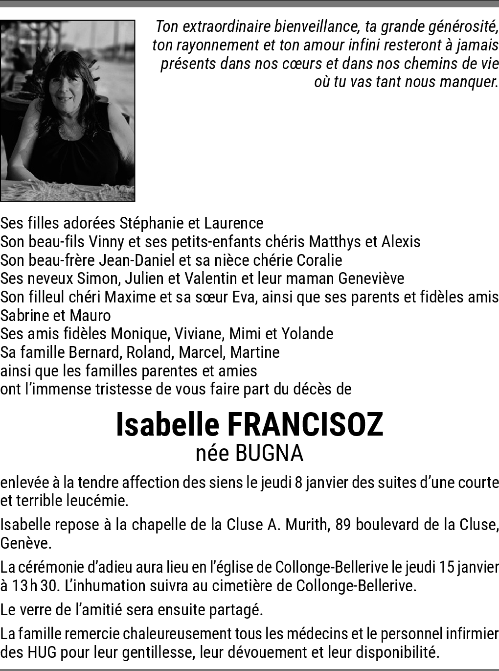 Isabelle Francisoz | Hommages