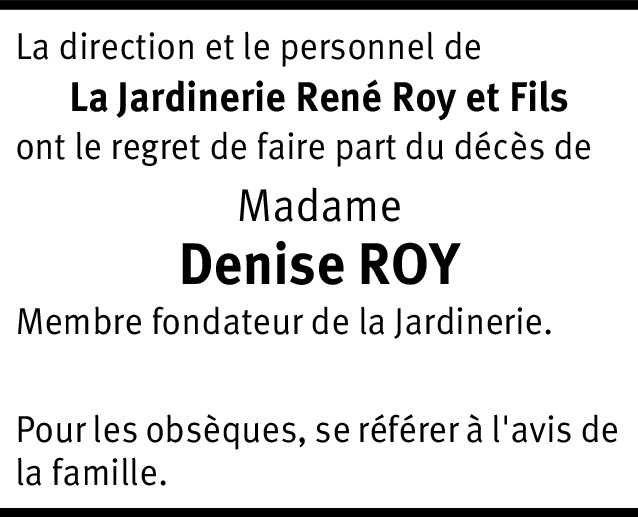 Denise Roy | Hommages