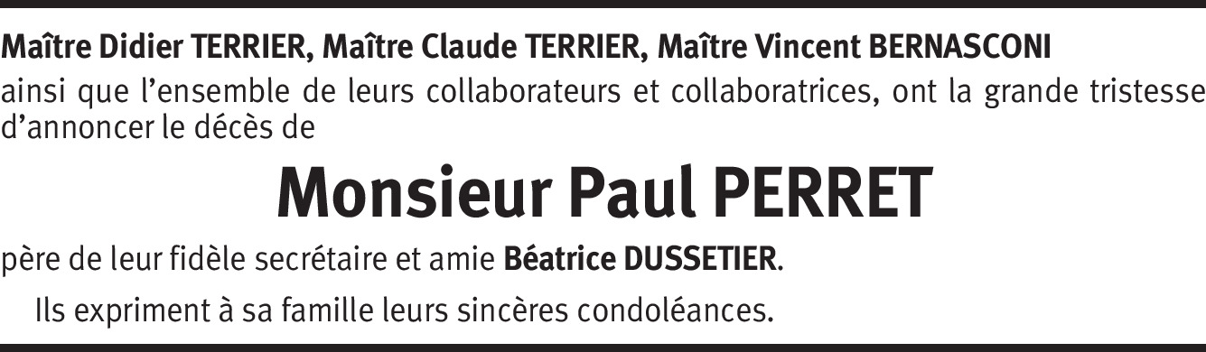 Paul Perret | Hommages