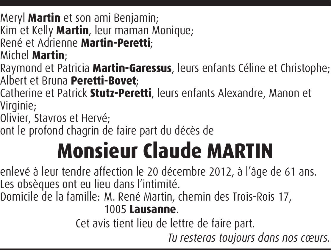 Claude Martin | Hommages