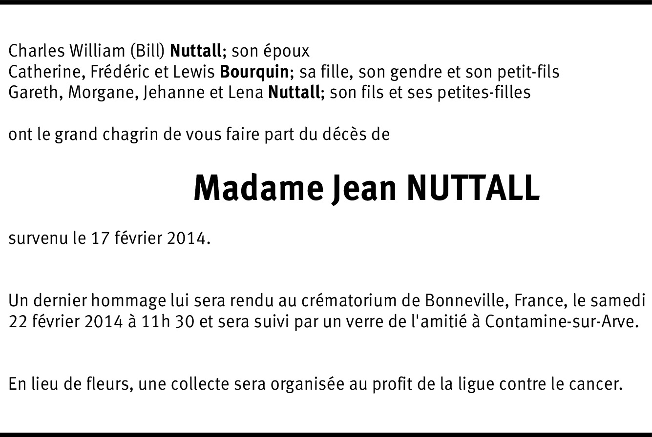 Jean Nuttall | Hommages