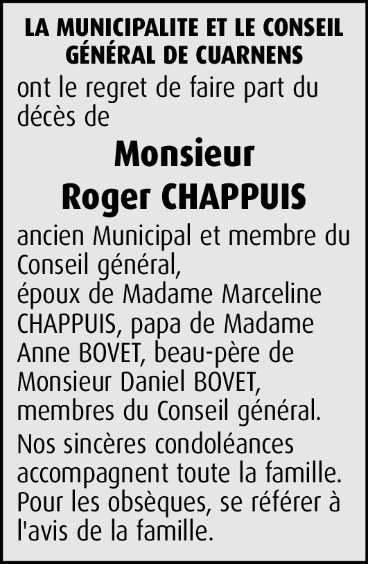 Roger Chappuis | Hommages