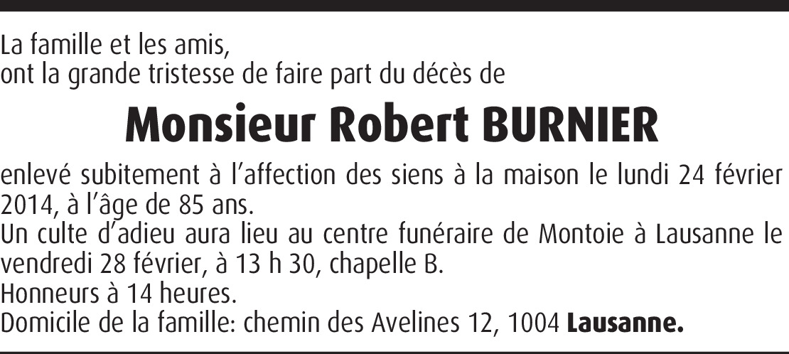Robert Burnier | Hommages