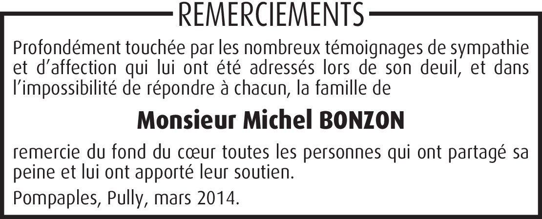 Michel Bonzon | Hommages
